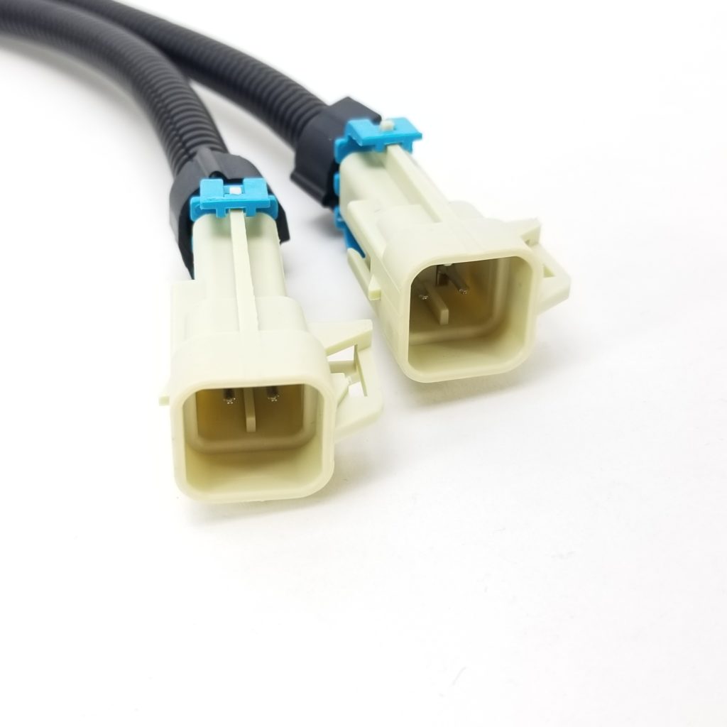 Two 24" GM LS1 Oxygen O2 Sensor Extension Harnesses- Square Gray 4 Wire