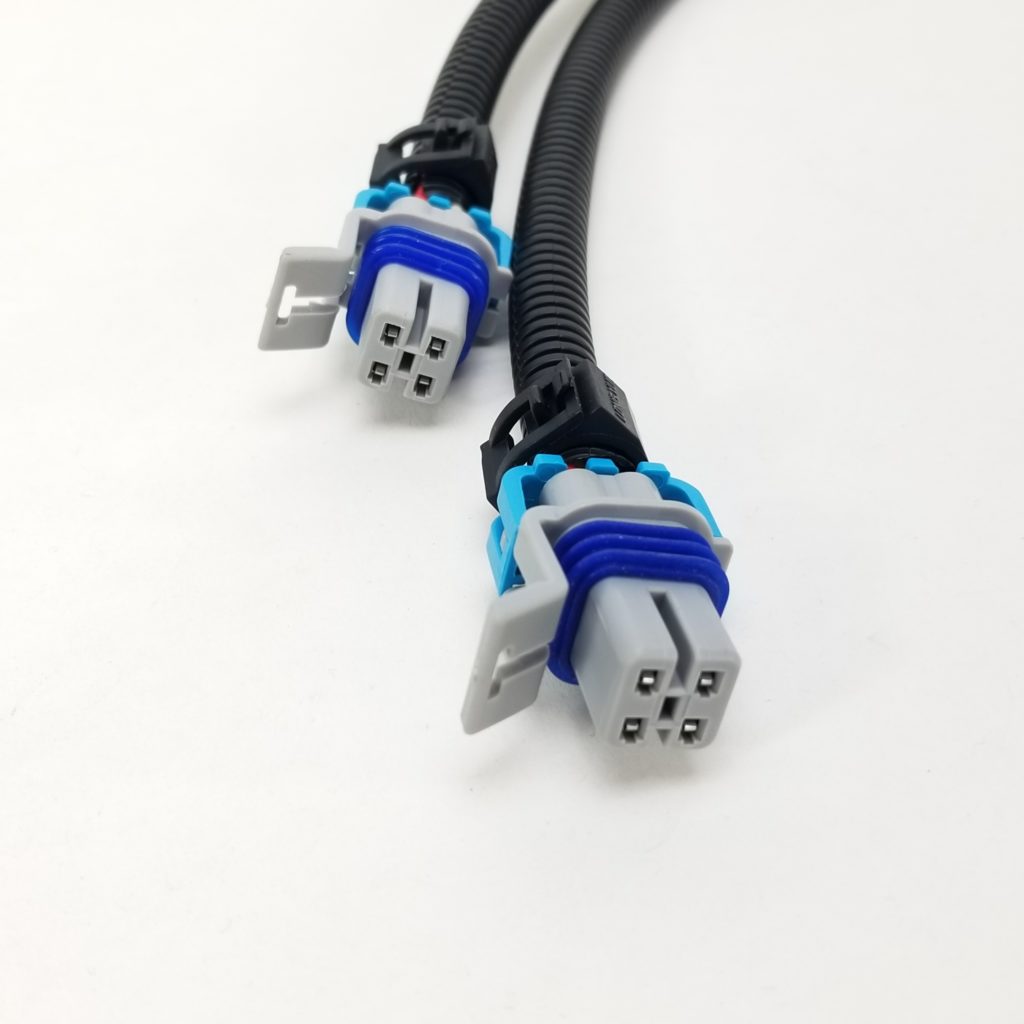 Two 24" GM LS1 Oxygen O2 Sensor Extension Harnesses- Square Gray 4 Wire