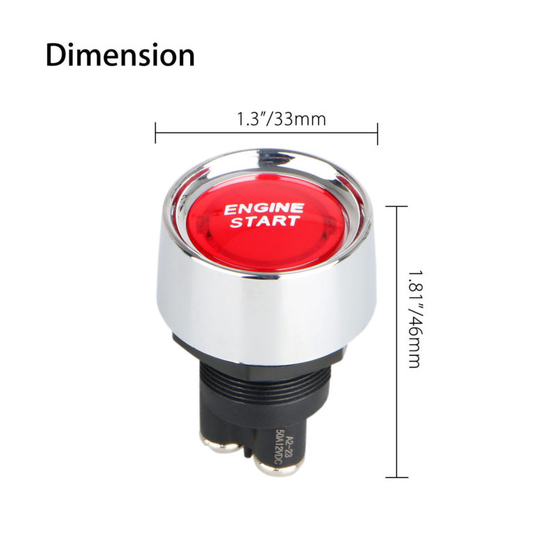 Universal 12V Car Red Illuminated Engine Start Switch Push Button
