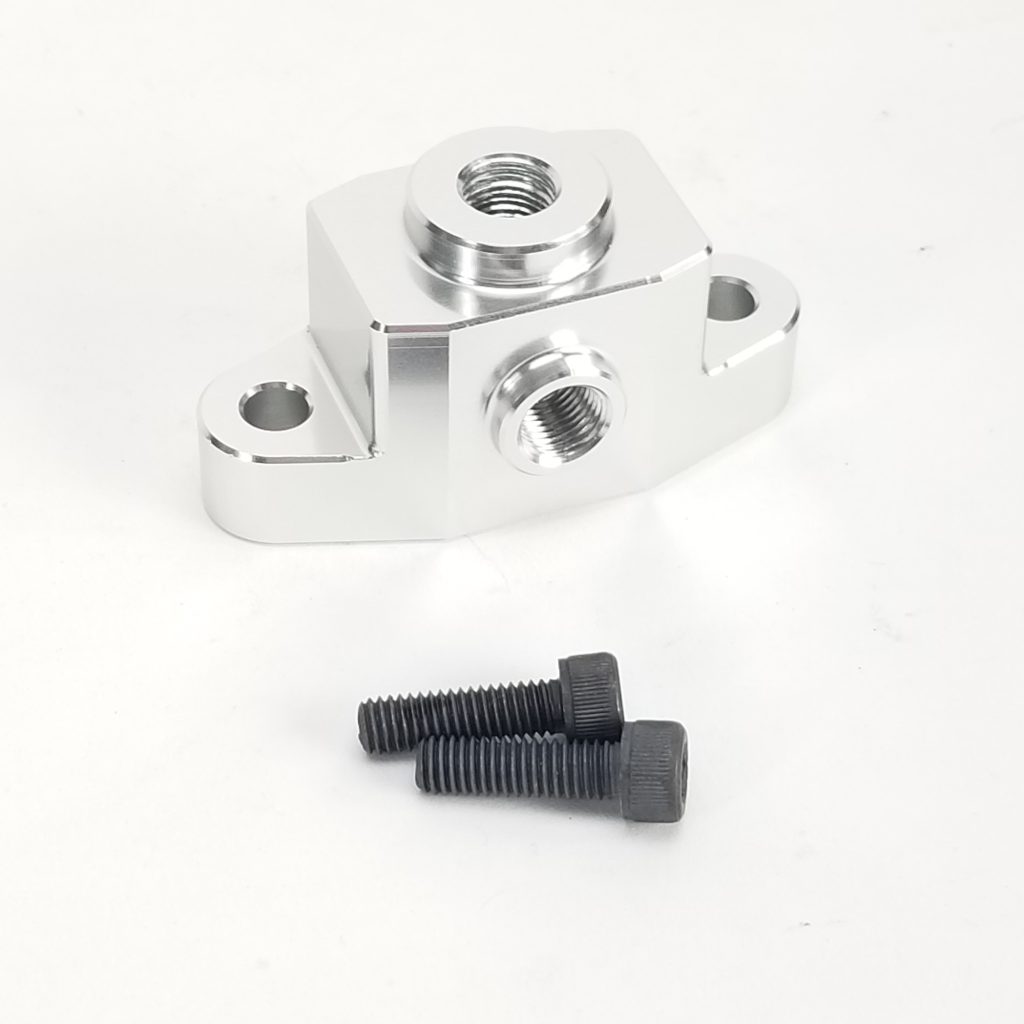 LS Oil Pan Adapter - (3) 1/8 NPT Ports - Clear Anodized - WARR ...