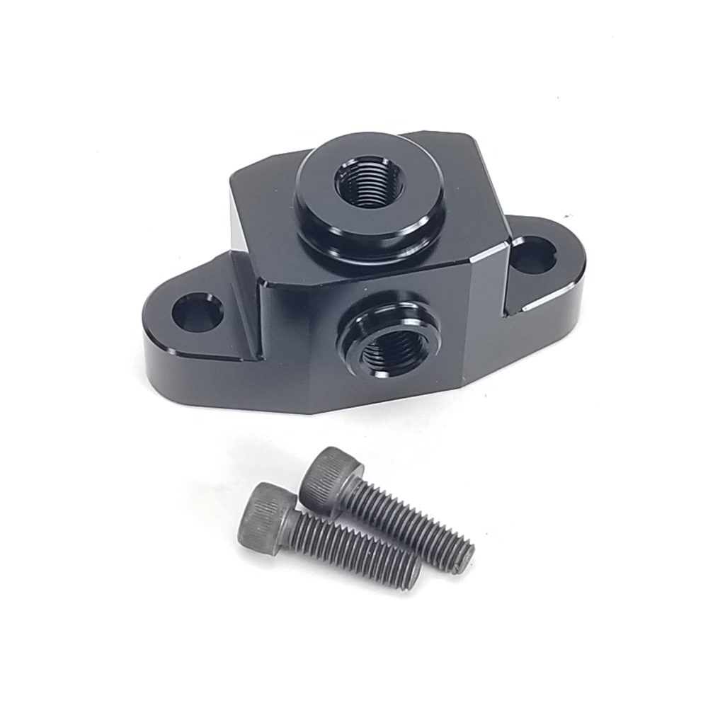 LS Oil Pan Adapter - (3) 1/8 NPT Ports - Black - WARR Performance 60 ...